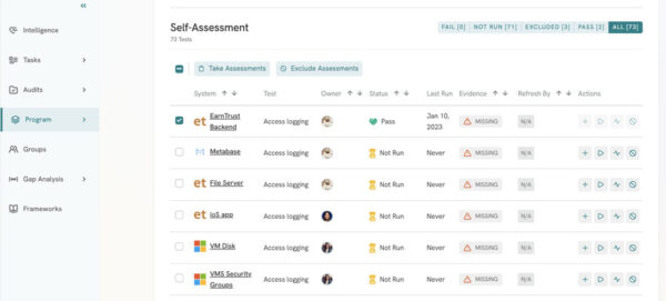 Testing controls - Automated and Self-assessment