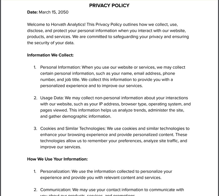 Privacy policy template (CUST-19 control) - free download