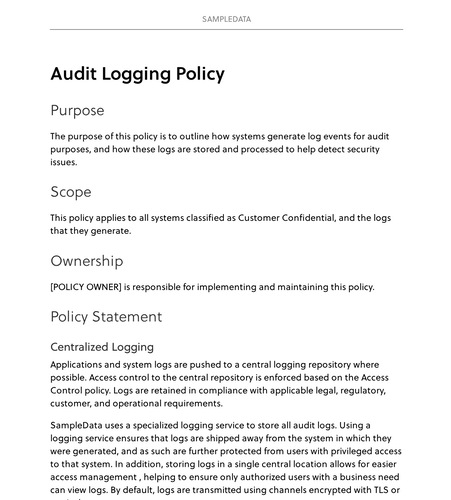 Audit Logging Policy - APPS-2
