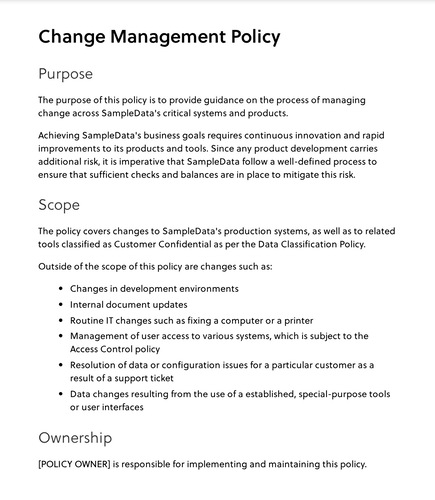 Change Management Policy