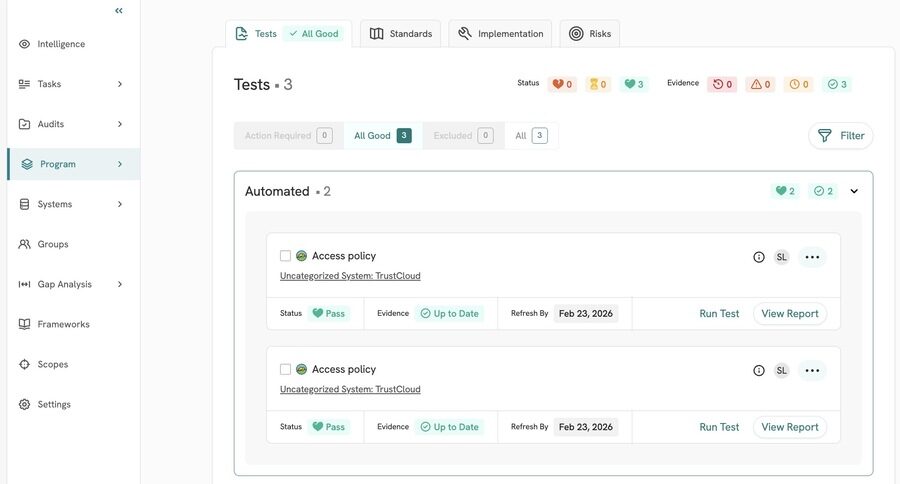 Testing Controls - Automated and Self-assessment